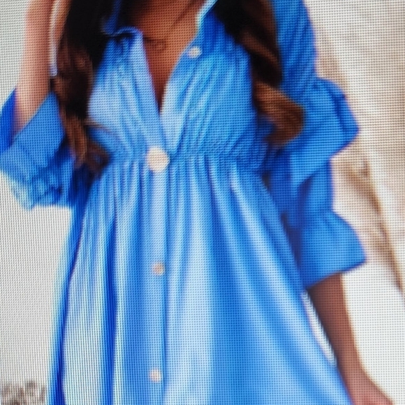 Dresses | Vibrant Blue Buttonup Dress | Poshmark